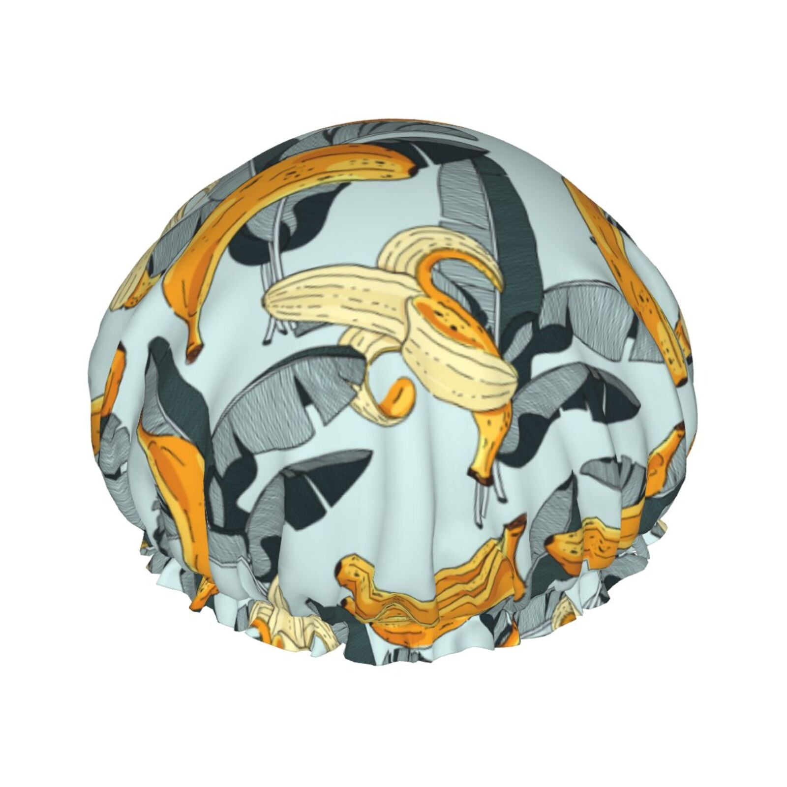 Cute Banana Retro Shower Cap for Women, Double Waterproof Layers Shower ...
