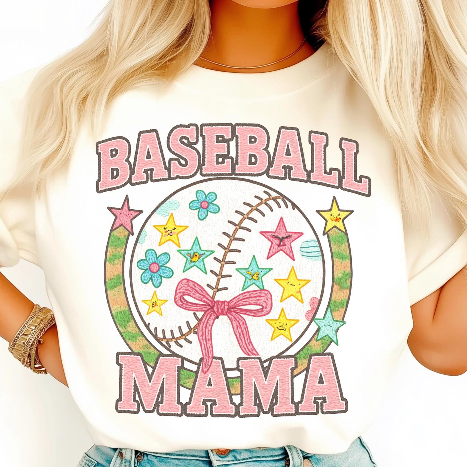 Cute Baseball Mama Shirt, Kawaii Baseball Shirt, Pastel Baseball Shirt ...