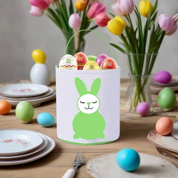 Cute Basket Easter Eggs Basket Easter Rabbits Ears Bag Bucket Kids ...