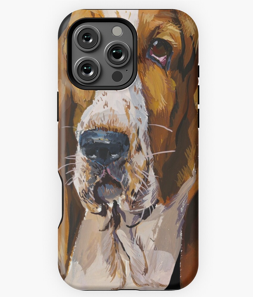 Cute Basset Hound I Love My Dog Phone Case for iPhone 16 15 14 13 12 11 ...