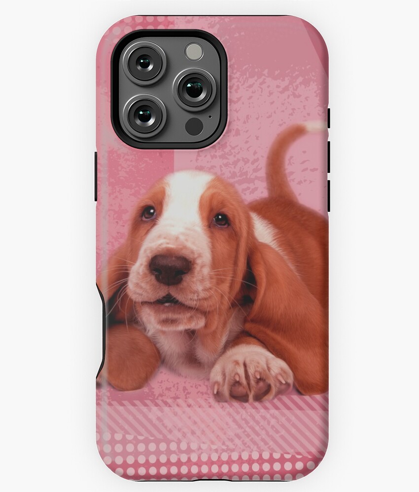Cute Basset Hound Puppy Dog Lover Phone Case for iPhone 16 15 14 13 12 ...