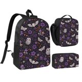 Cute Bat Owl Backpack Set 3pc Including Backpack, Lunch Bag and Pen Bag ...