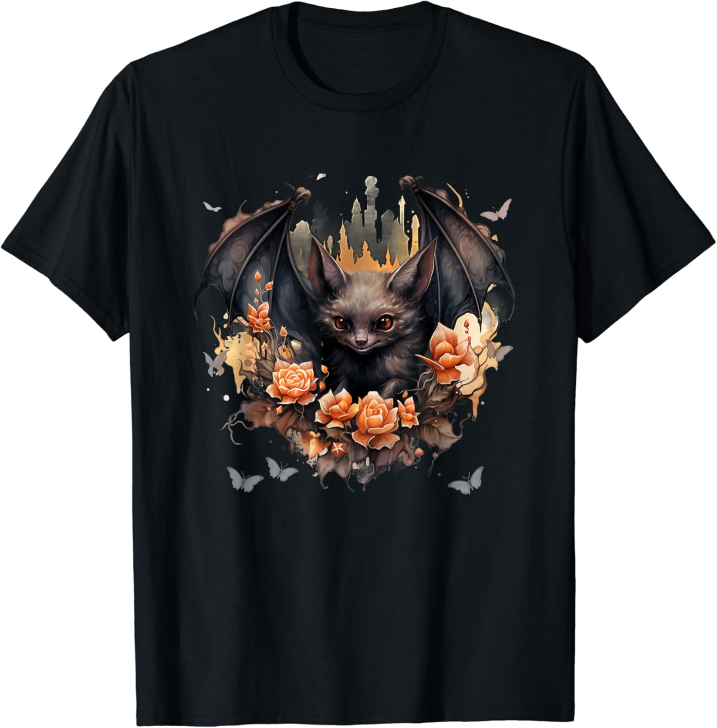 Cute Bat With Flowers I Aesthetic Bat T-Shirt - Walmart.com