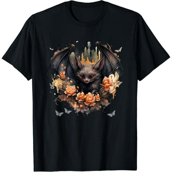 Cute Bat With Flowers I Aesthetic Bat T-Shirt - Walmart.com