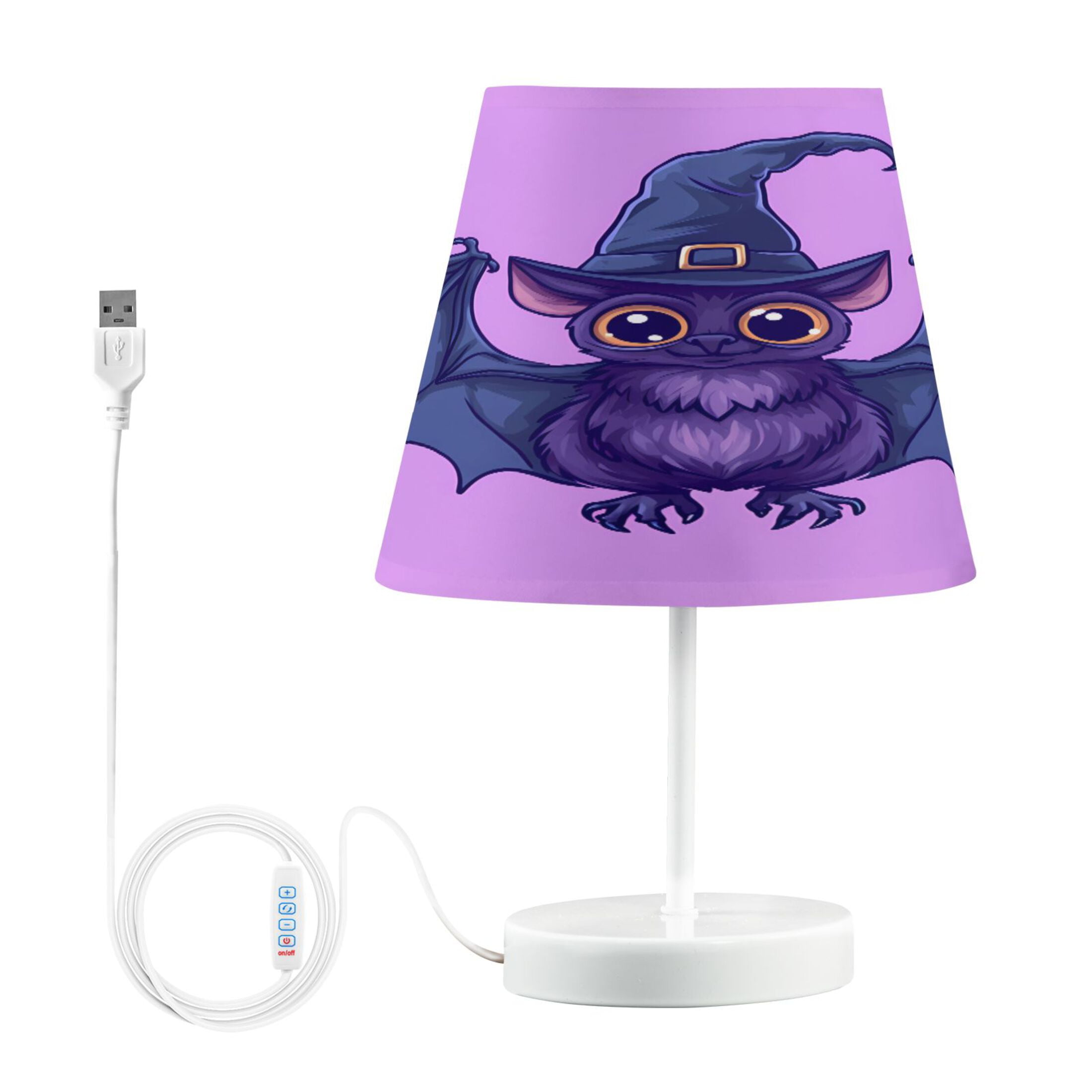Cute Bat with Wizard Hat Desk Lamp LED Table Nightstand Lamps with 3 ...