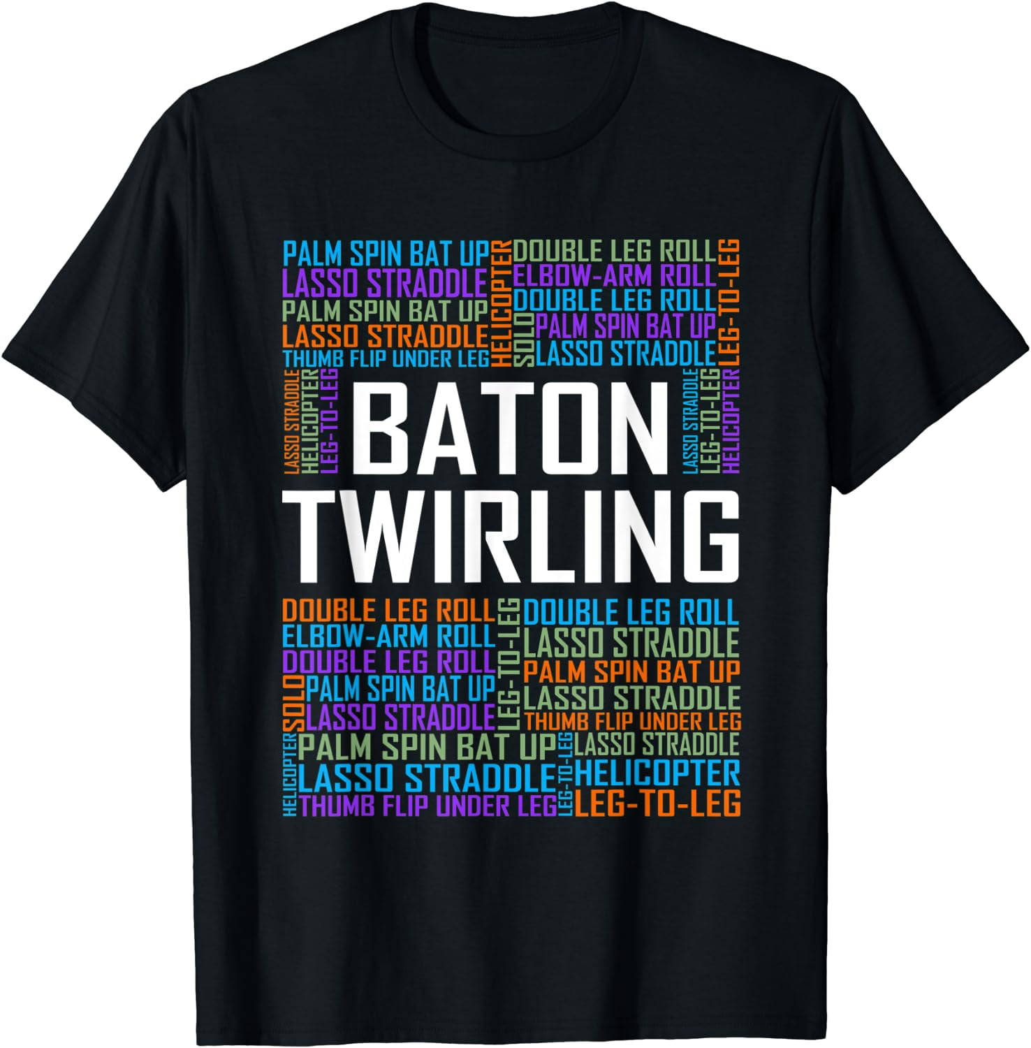 Cute Baton Twirling Words Lover Gift Twirler Love Gifts T-Shirt ...