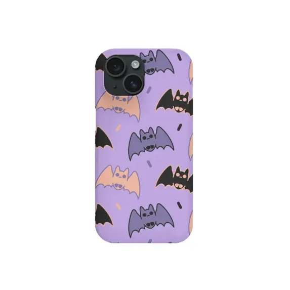 Cute Bats Pattern Halloween Spooky Phone Case for iPhone 16 15 14 13 12 ...