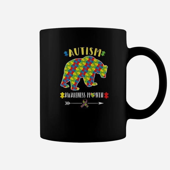 Cute Bear Autism Awareness Month Puzzle Ribbon Coffee Mug - Walmart.com