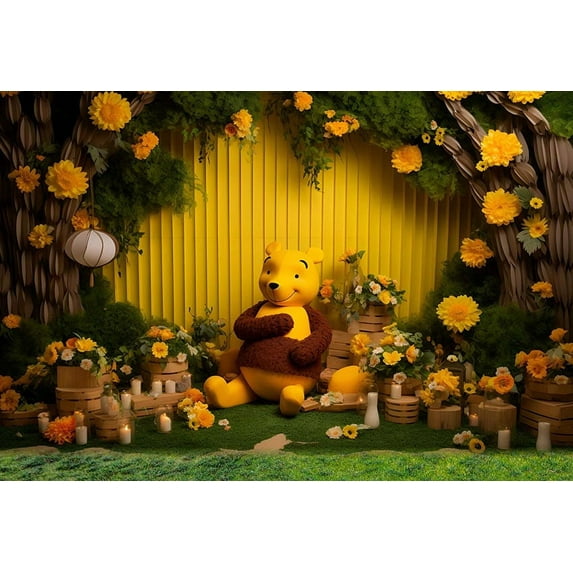 Cute Bear Balloon Baby Girl Boy Birthday Party Cake Smash Portrait r ...