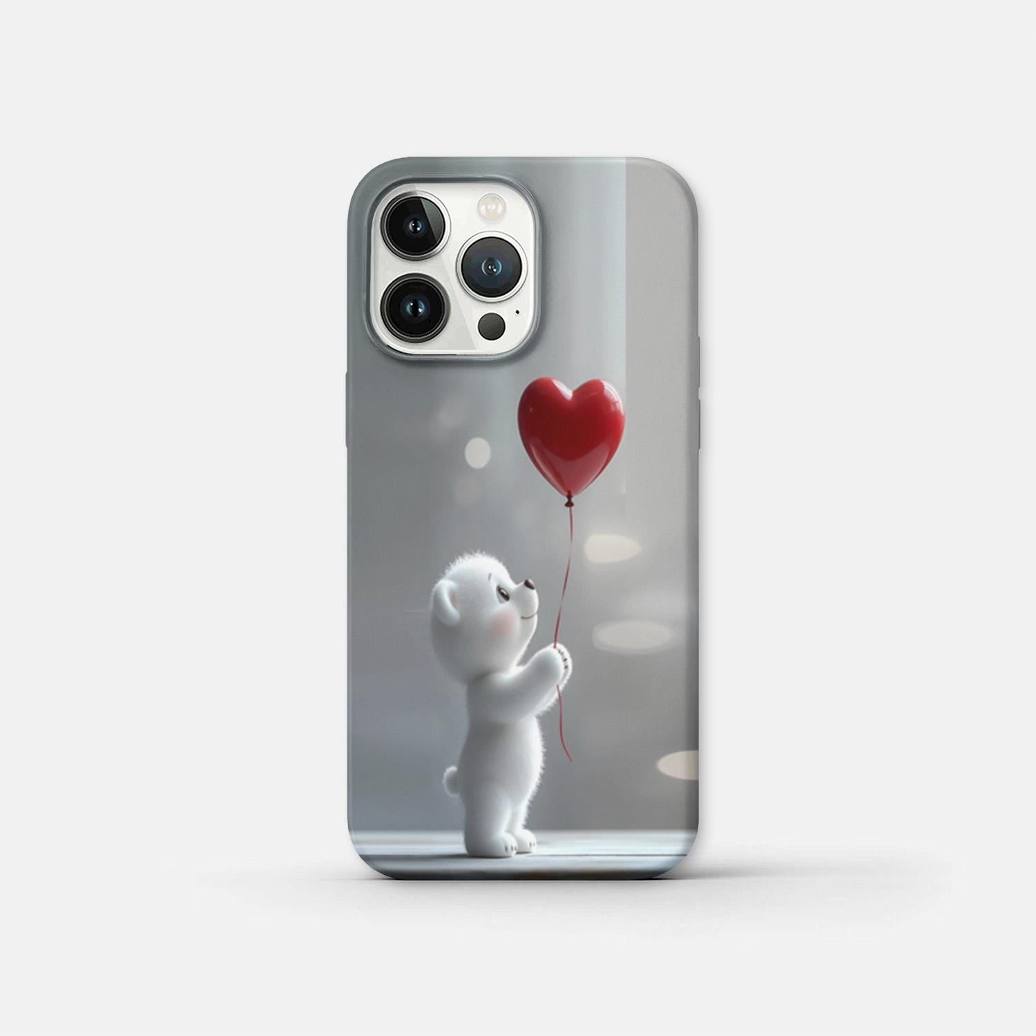 Cute Bear Balloon Phone Case Romantic Heart Design for iPhone 17 ...