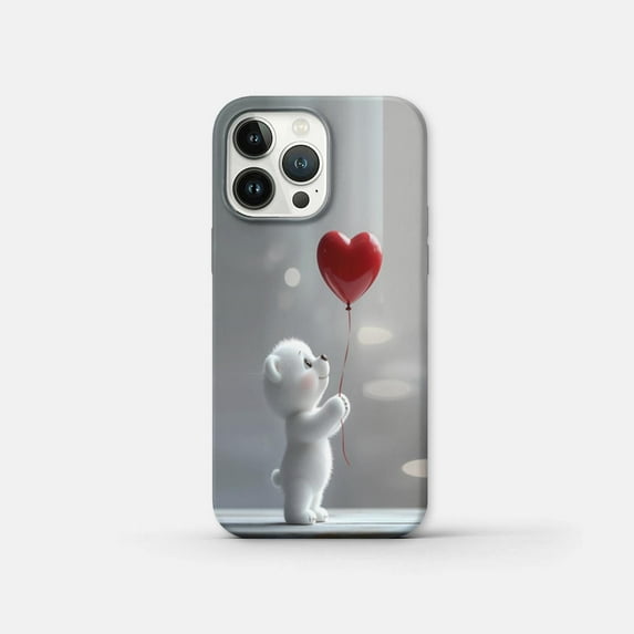 Cute Bear Balloon Phone Case Romantic Heart Design for iPhone 17 ...