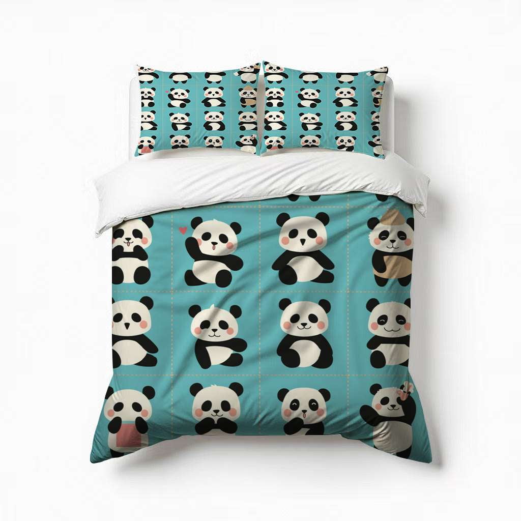 Cute Bear Bedding Set 3 Pcs Soft Microfiber Quilt Cover For Bedroom ...