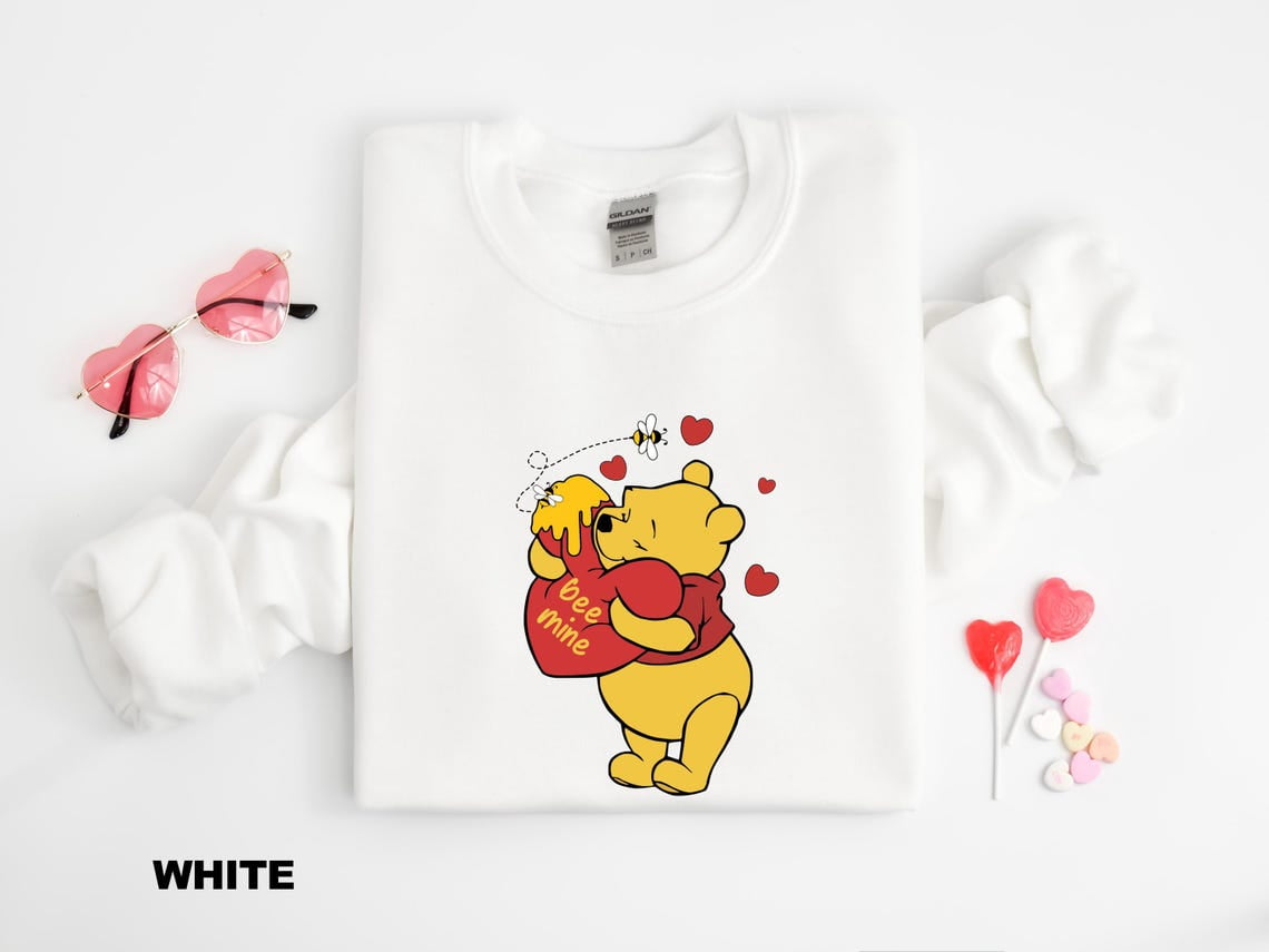 Cute Bear “Bee Mine” Valentine Sweatshirt – Funny Heart Theme Women’s ...