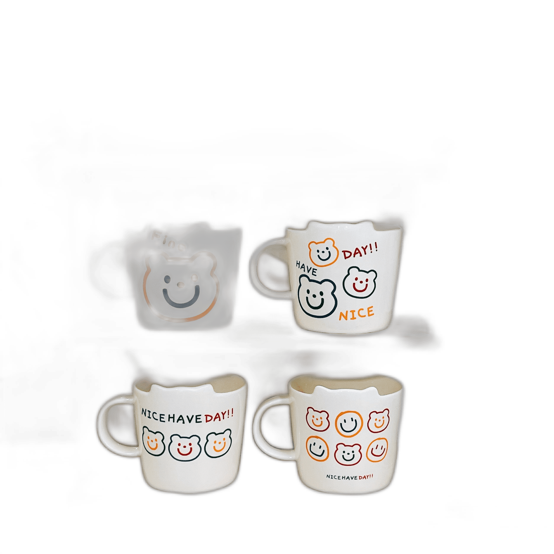 Cute Bear Ceramic Cup High-Looking Mug Couple Pair Cup Children'S ...