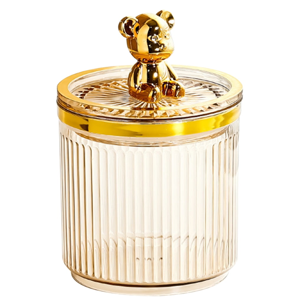 Cute Bear Cotton Pad Holder Cotton Swab Rod Storage Box Cosmetics ...