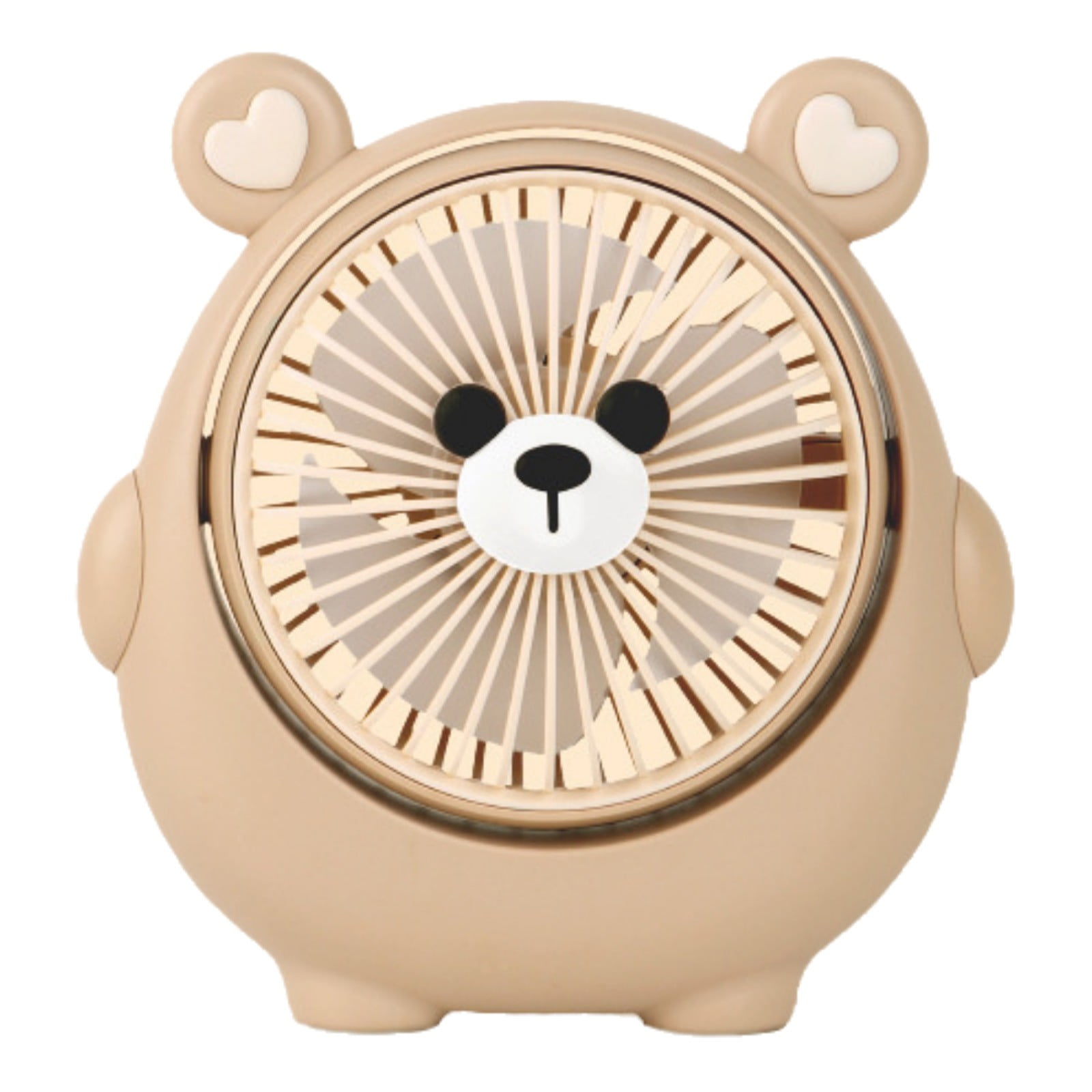 Cute Bear Design Mini Fan USB Rechargeable Desk Fans Strong Wind Ultra ...