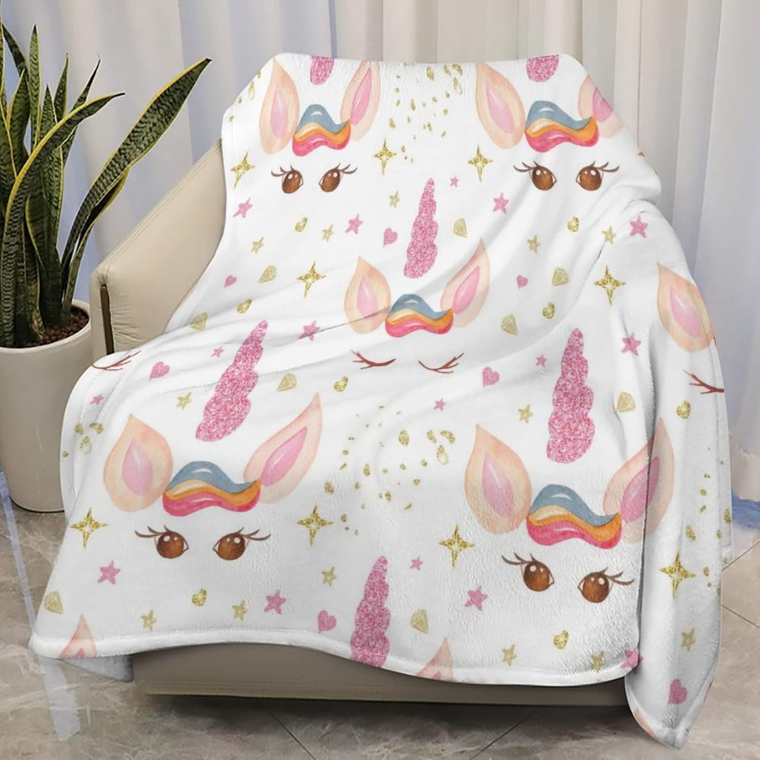 Cute Bear Face Fleece Throw Blanket for Couch - Thick Fuzzy Warm Soft ...