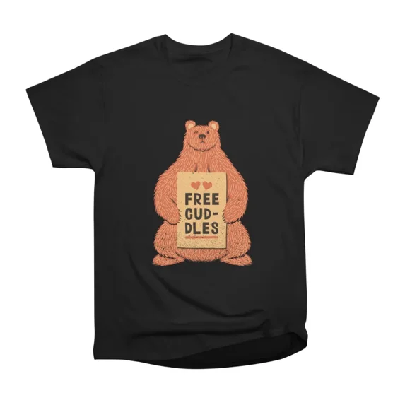 Cute Bear Free Cuddles Orange T-Shirt Tee Gift For Him Merch For Her ...