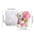 Cute Bear Holding Flower Silicone Mold DIY Candle Gypsum Mould High ...