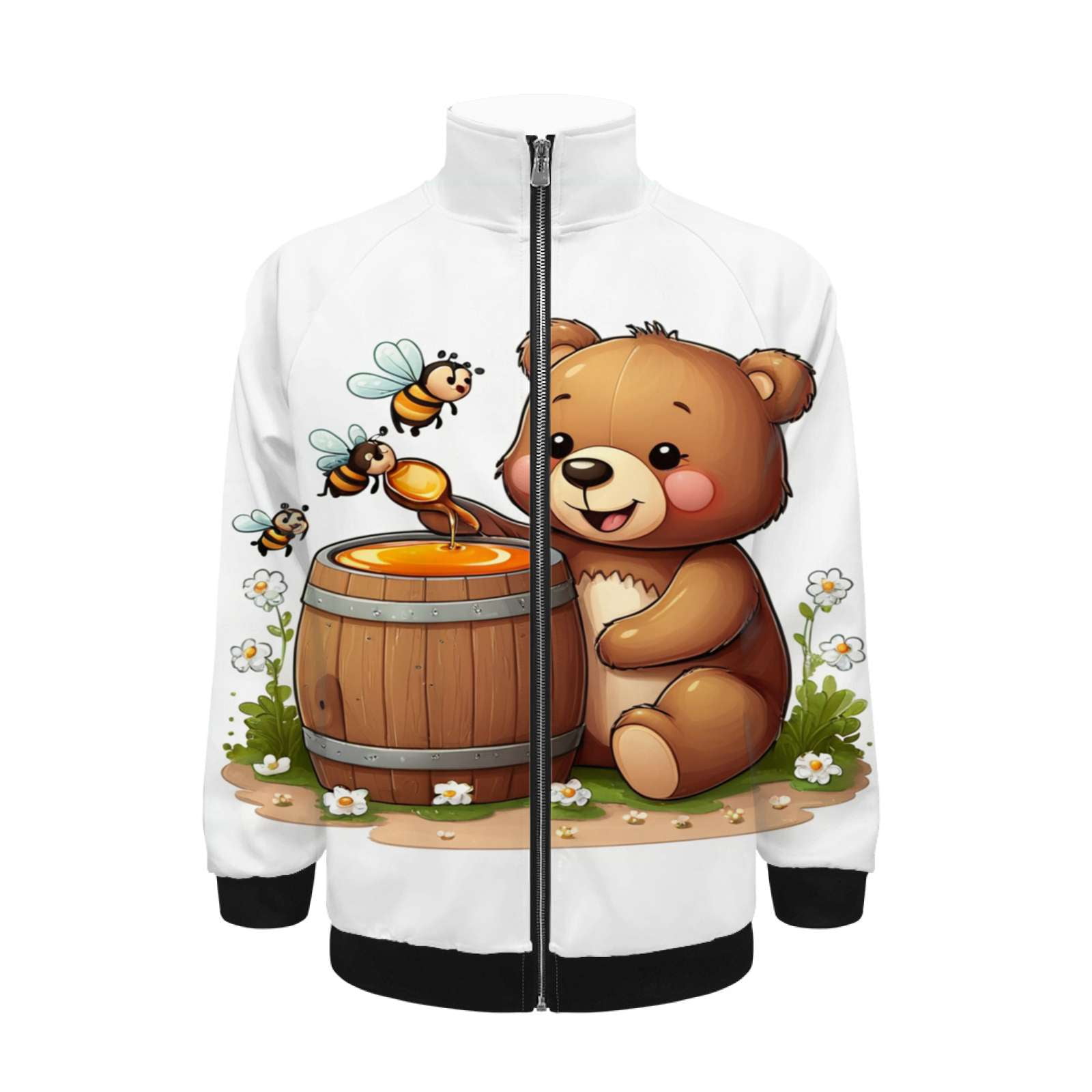 Cute Bear Honey Jar Jacket Men's Street Cool Long Sleeves Coat ...