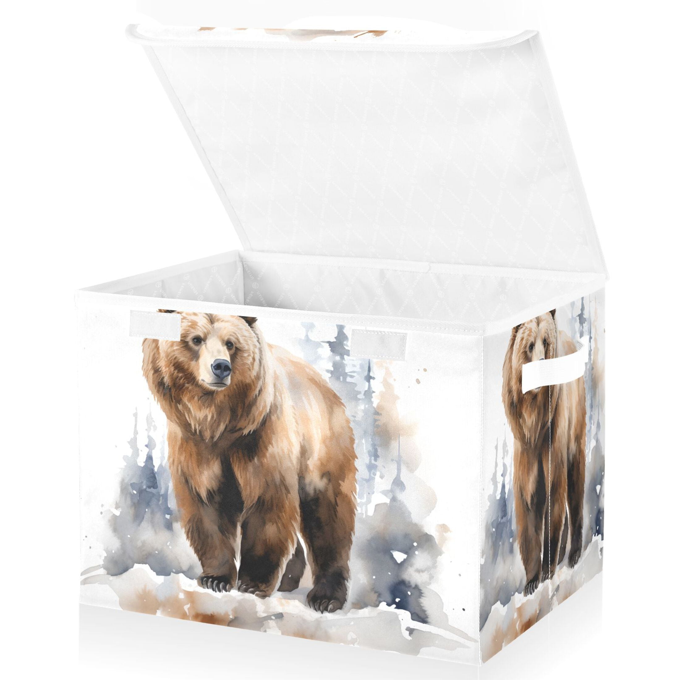 Cute Bear Large Lidded Bin Foldable Storage Baskets Boxes Cubes Lids ...