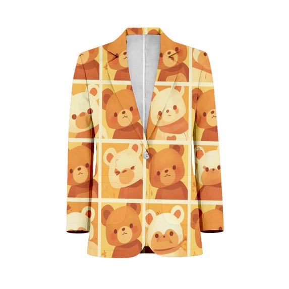 Cute Bear Men Blazers Slim Clothing Summer Jacket Man Oversize Daily ...