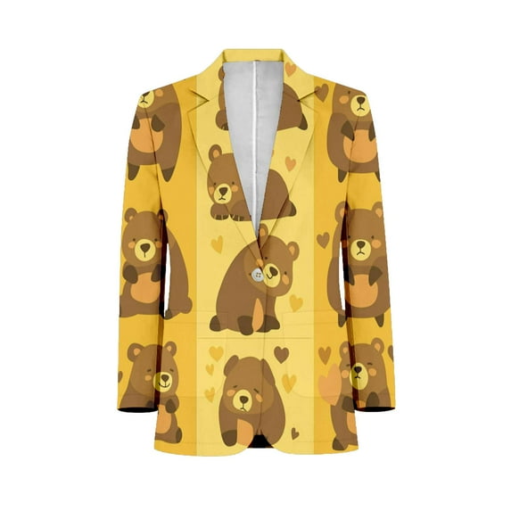 Cute Bear Mens Suits Shawl Collar Slim Fit Suit Mens Groom Jacket ...