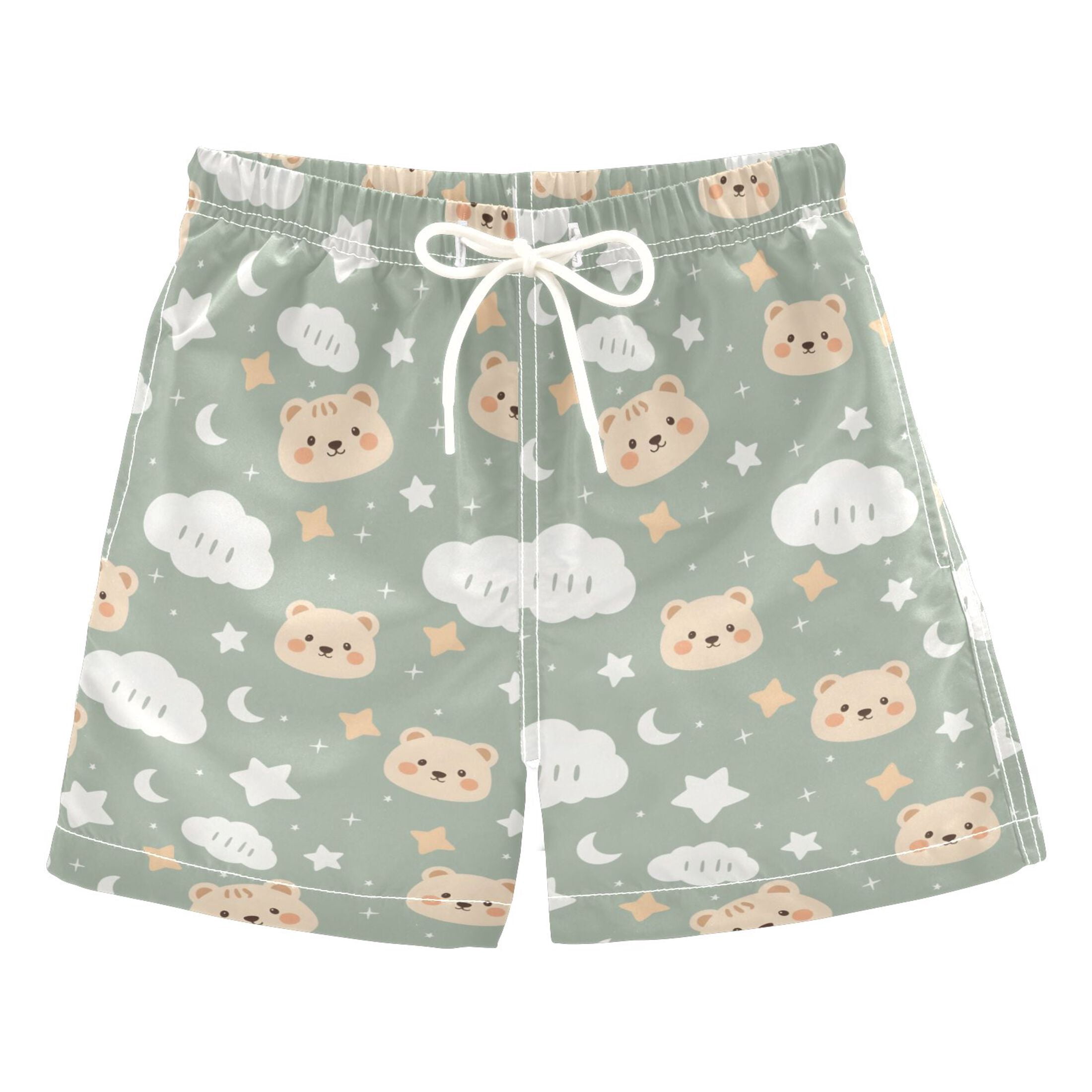Cute Bear Pattern Swim Trunks Quick Dry Beach Pool Board Shorts ...