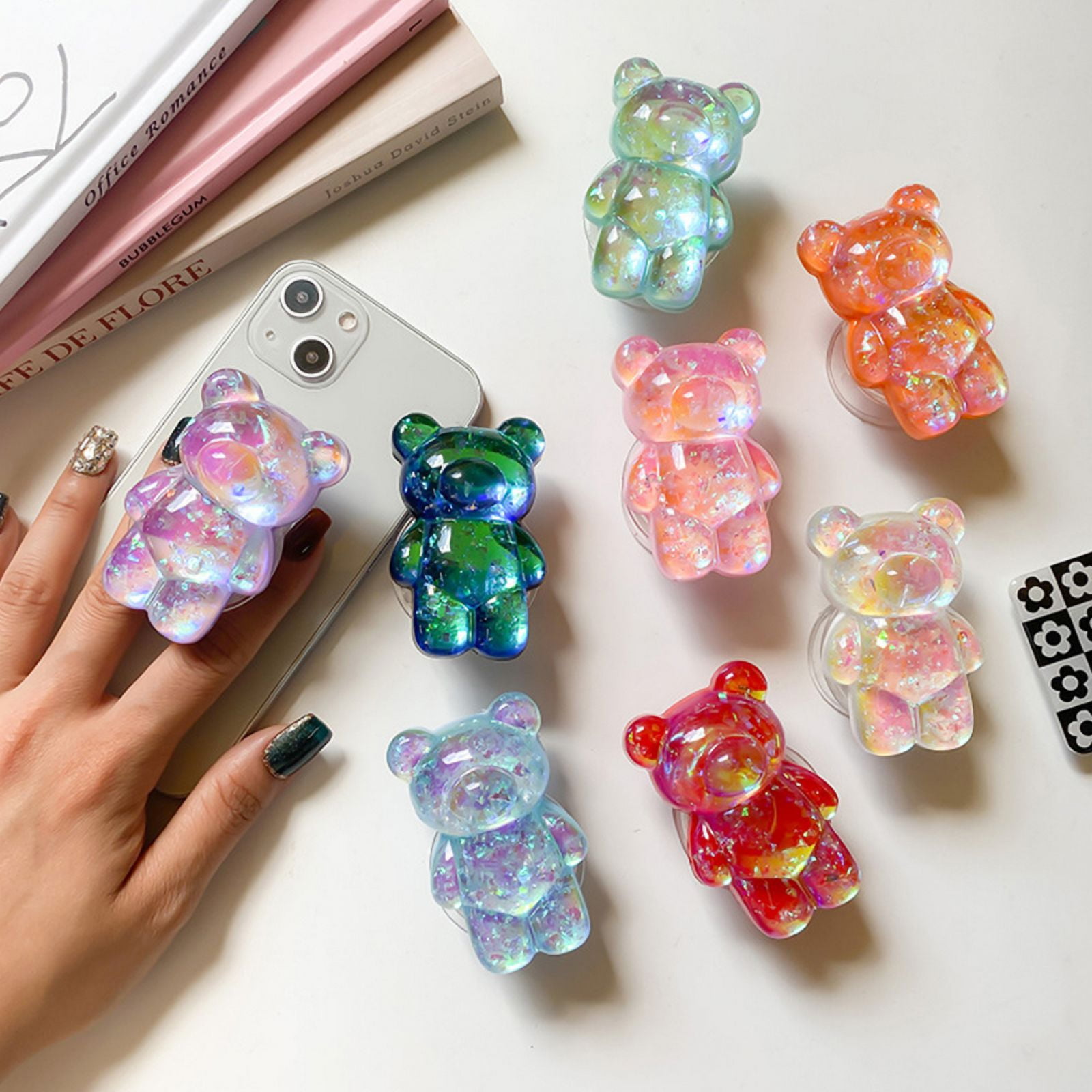 Cute Bear Phone Holder, Bracket Stand For Cellphones, Folding Mobile ...