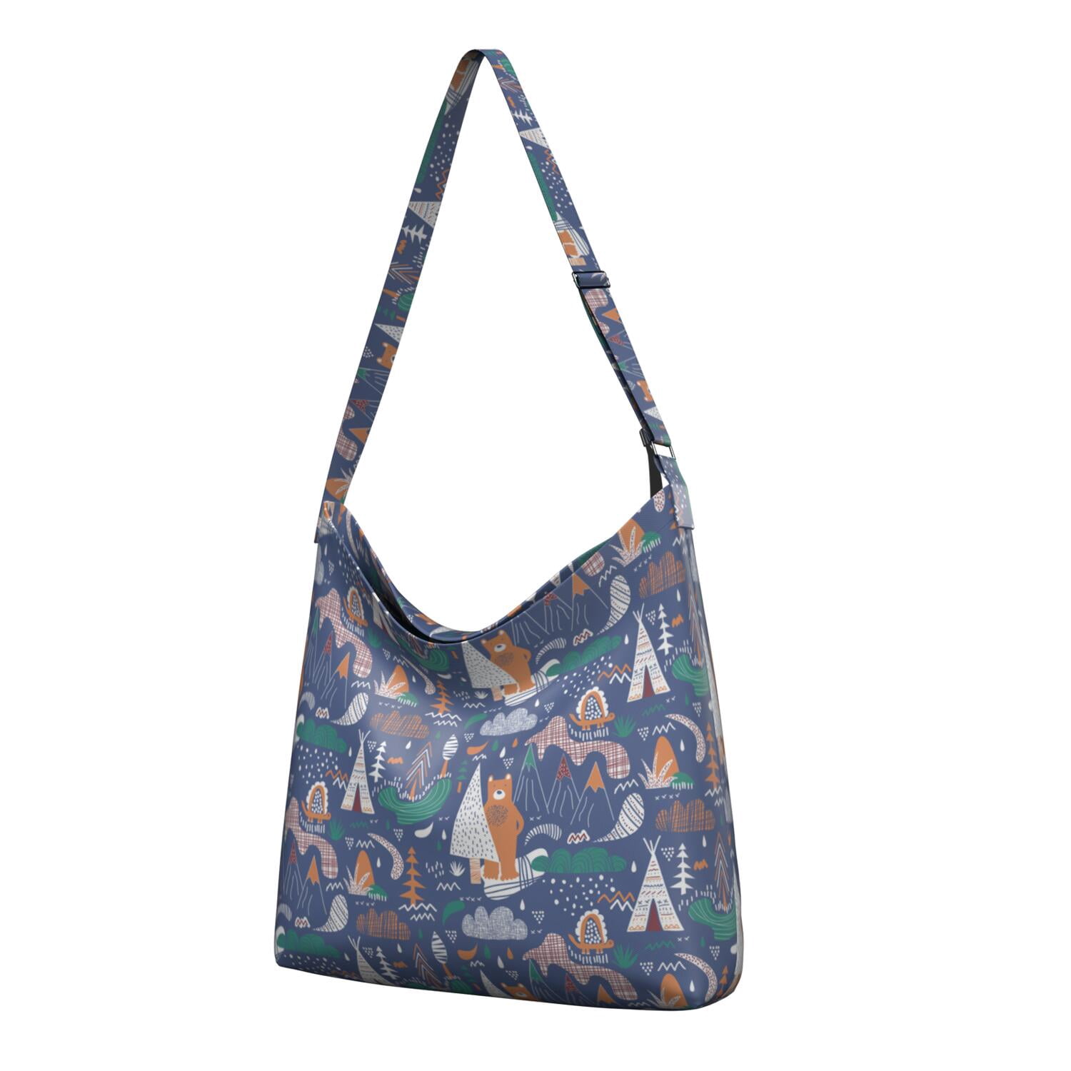 Cute Bear Print Crossbody Shoulder Bag - Lightweight Adjustable ...