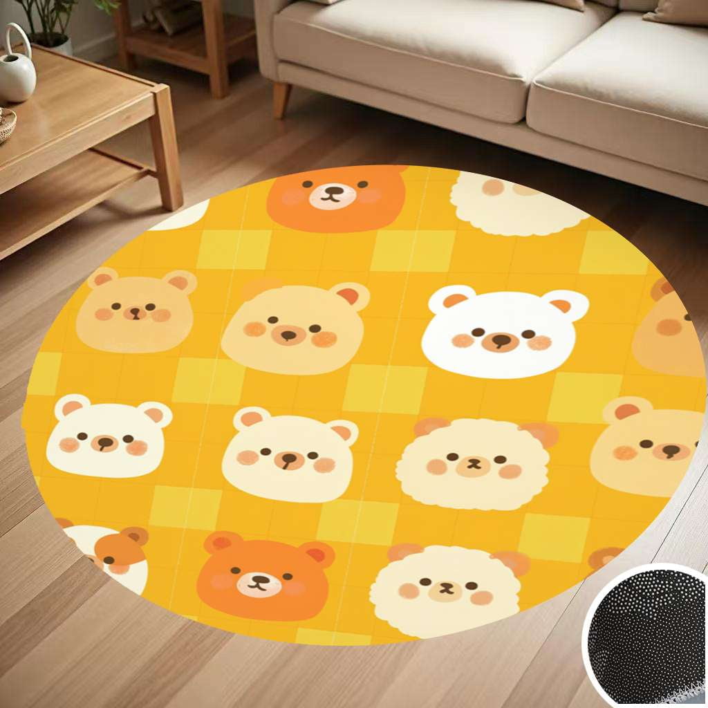 Cute Bear Round Carpet Living Room Bedroom Home Decoration Coffee Table ...