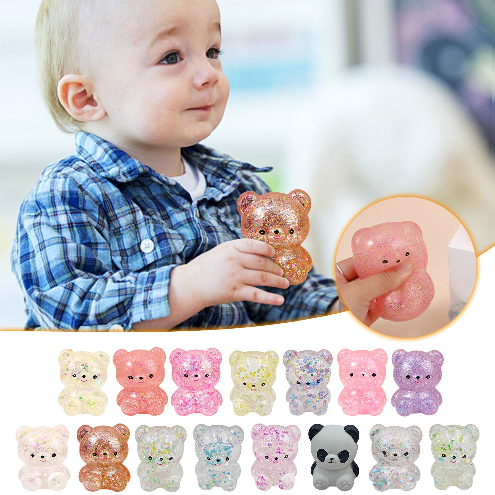 Cute Bear Squishies Squeeze Animal, Soft Stress Ball, Party Favor Gift ...