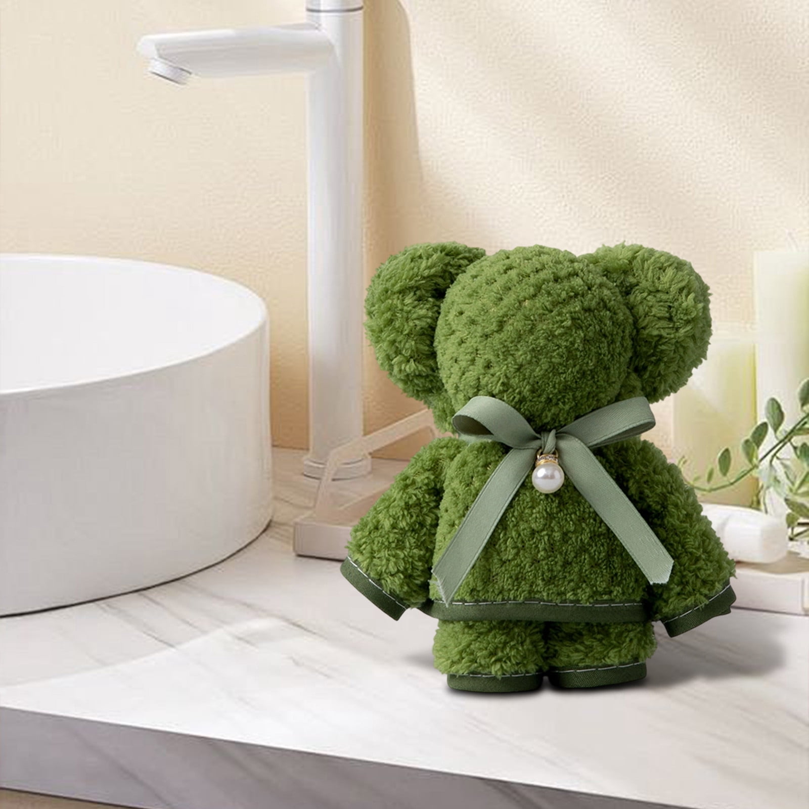 Cute Bear Towel Gift Set - Soft Coral Velvet Towel in Elegant Gift Box ...