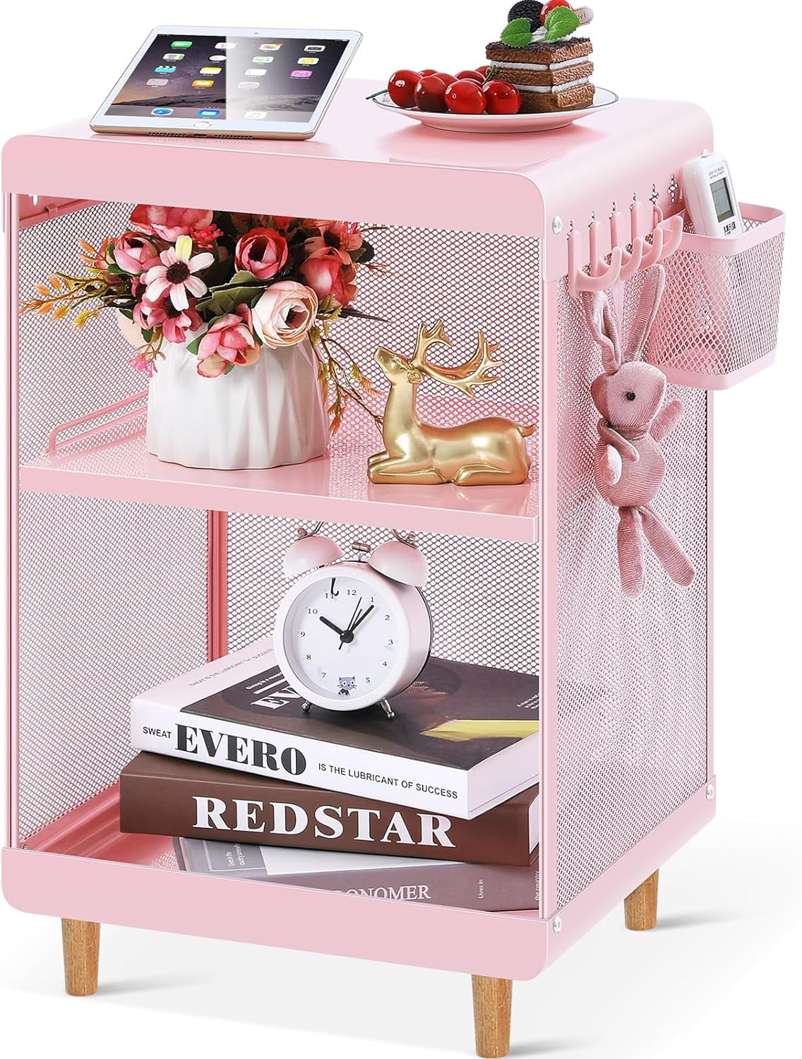 Cute Bedside Nightstand Table, Girls Metal Side Table, Kid End Table ...