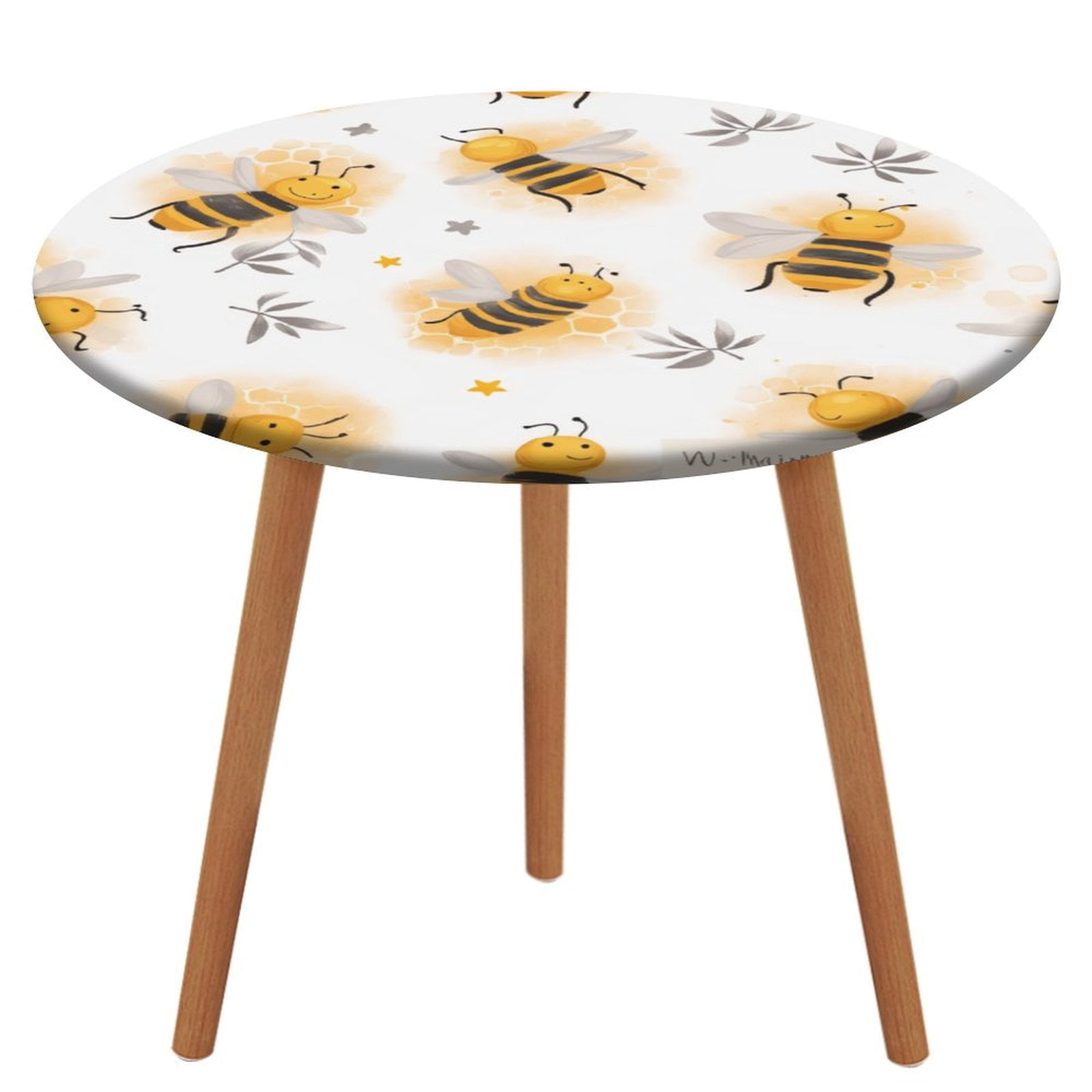 Cute Bee And Honeycomb Pattern Pattern Round Tablecloth Waterproof ...