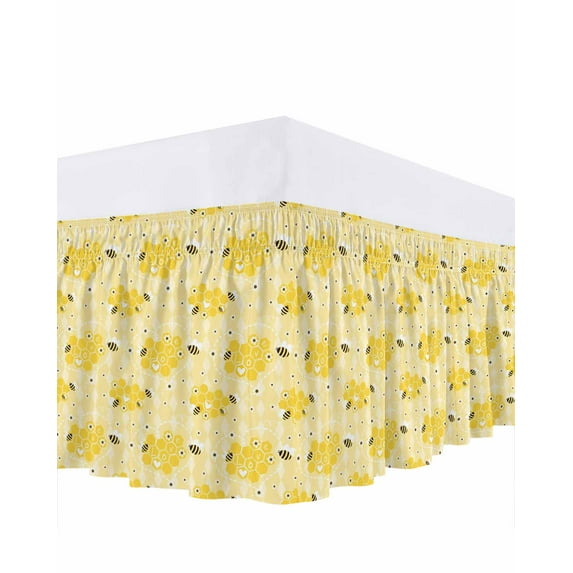 Cute Bee Bed Skirt California King Size 16 Inch Drop, Love Honeycomb ...