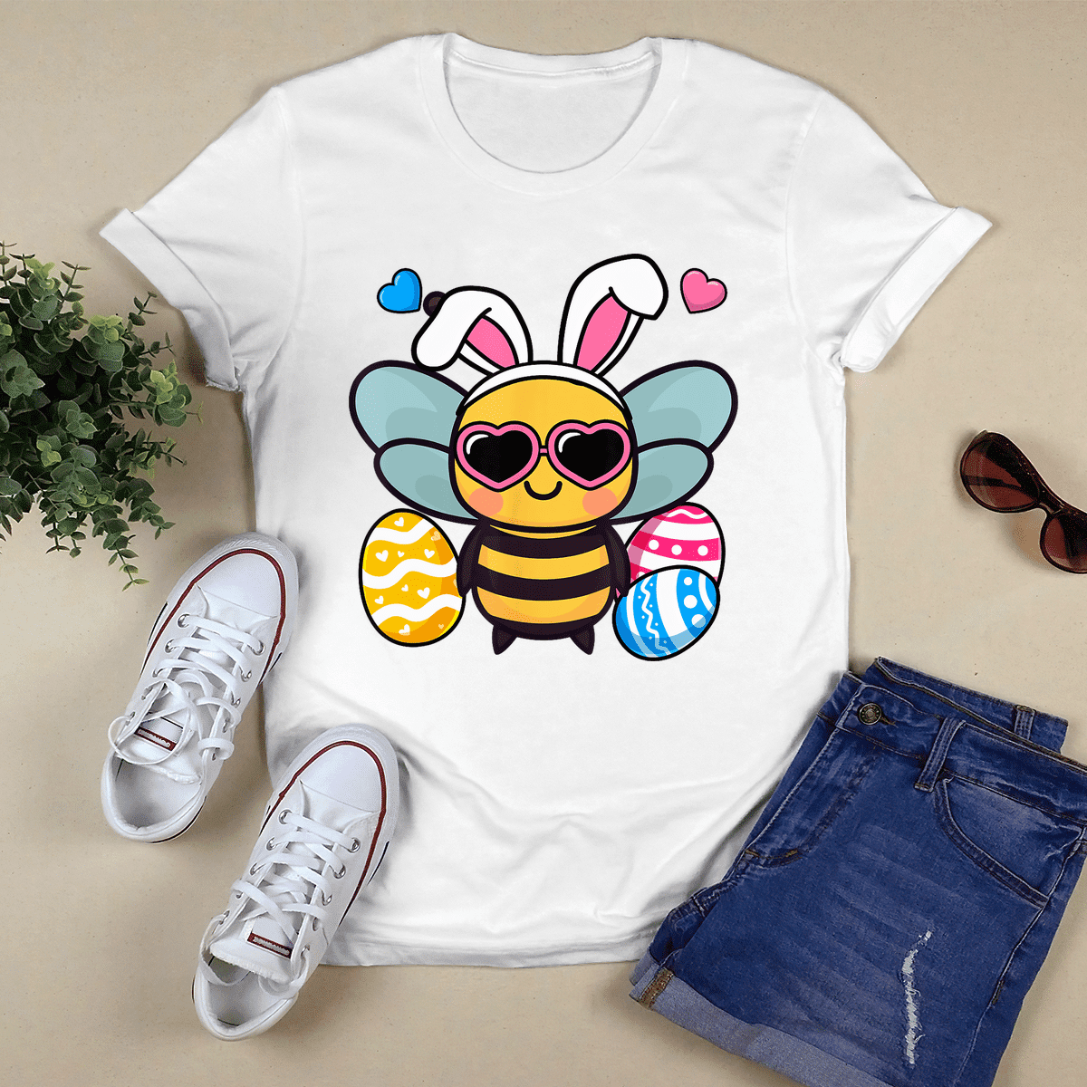 Cute Bee Bunny Ears Easter Day Boy Girl Classic Tshirt Vintage Tee US ...