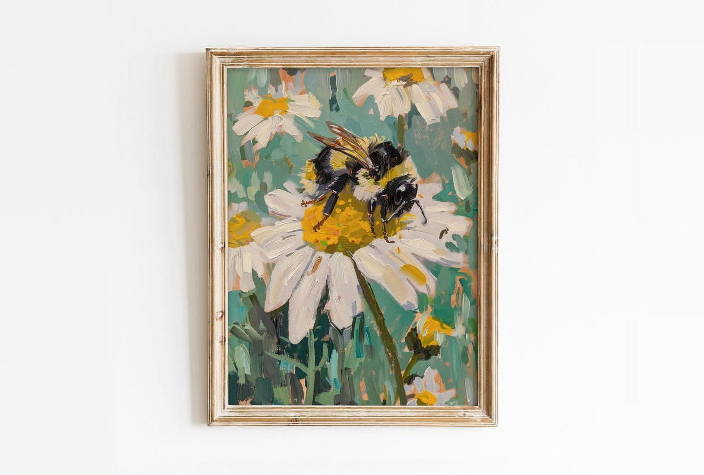 Cute Bee And Daisy Wall Art, Trendy Spring Prints, Preppy Room Decor ...
