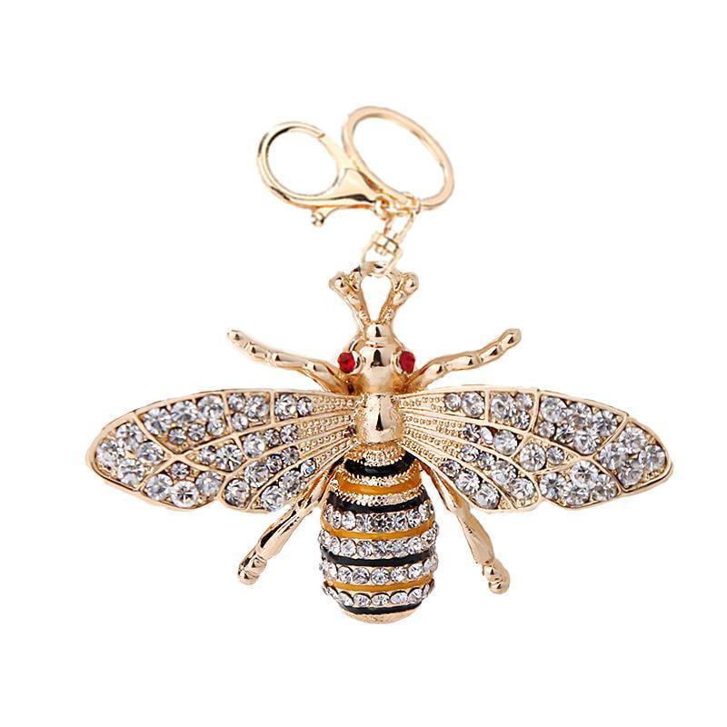 Cute Bee Design Keychain, Rhinestone Decor Keychain for Car Keys for ...