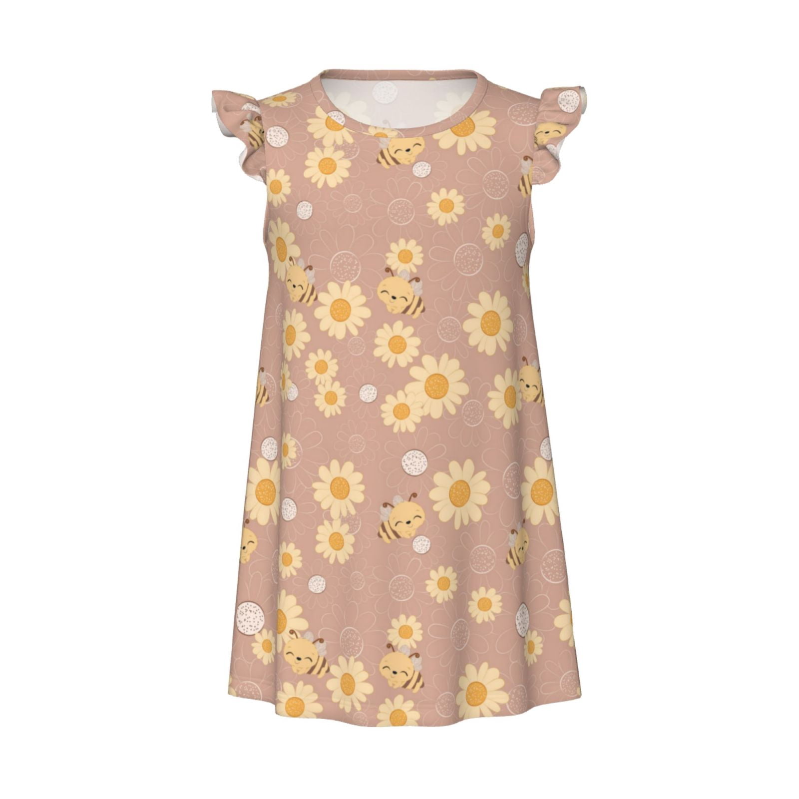 Cute Bee Girls Nightgowns, Short Sleeves Princess Dress, Girls Pajamas ...