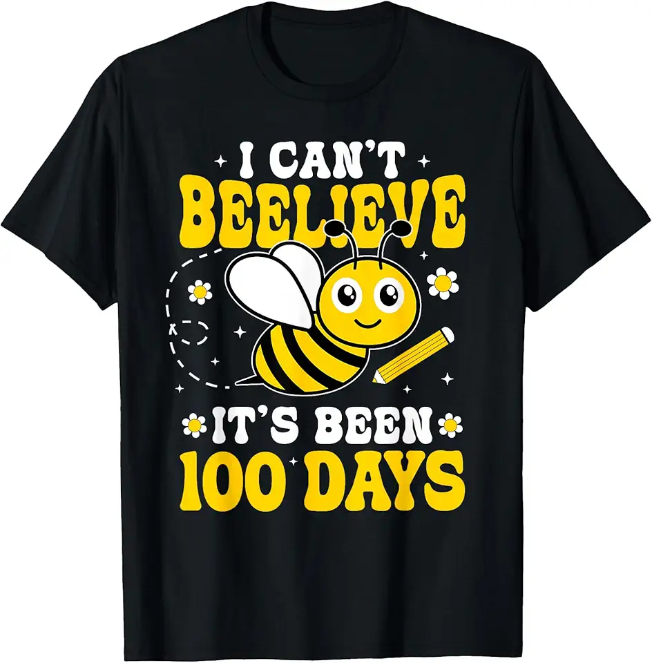 Cute Bee I Can't Believe It's Been 100 Days Of School Kids T-Shirt ...