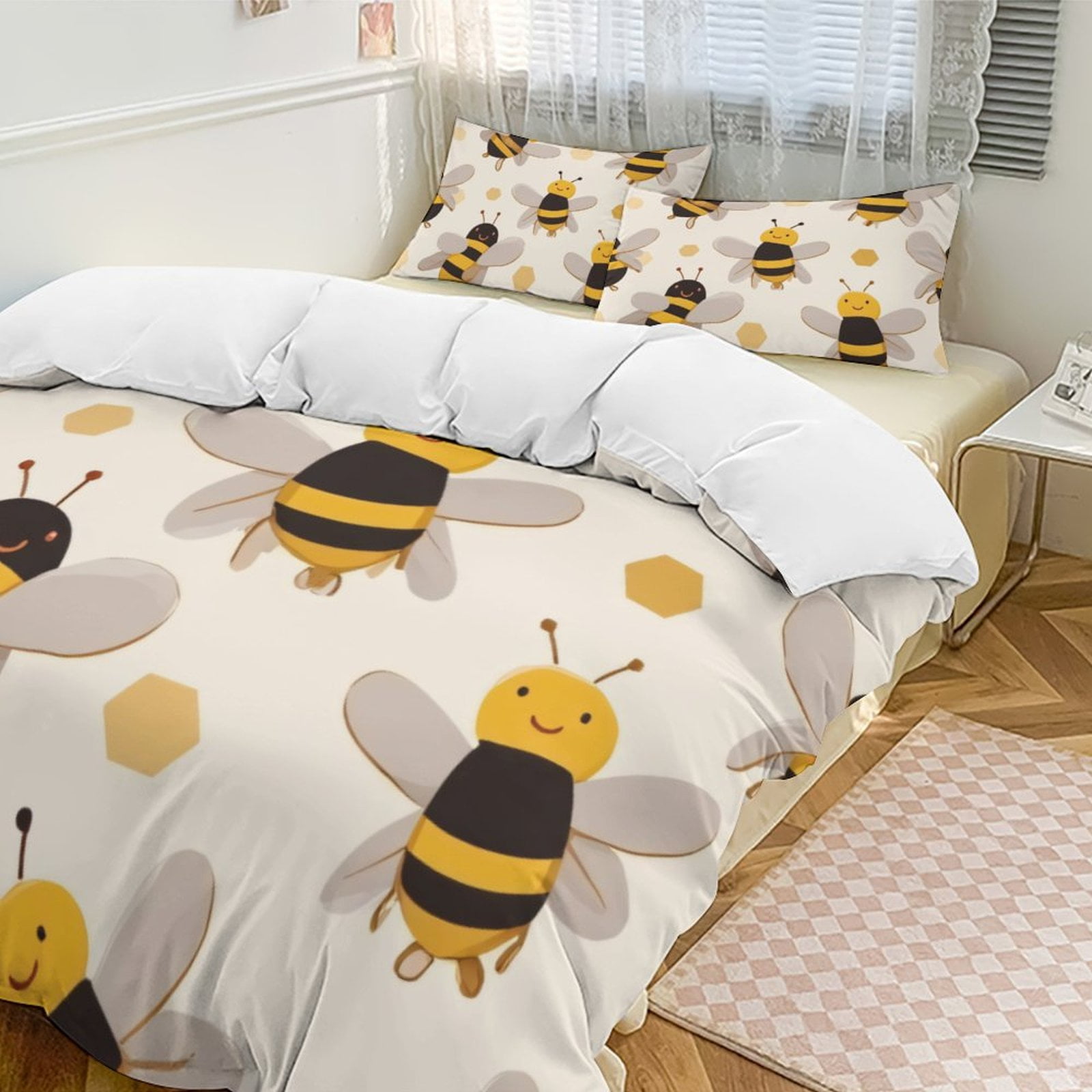 Cute Bee Pattern 3D Duvet Cover Set Quilt Cover Theme of Kid Boy Girl ...