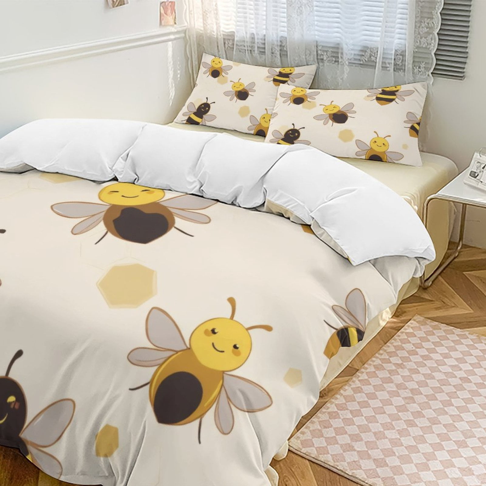 Cute Bee Pattern 3D Duvet Cover Set Quilt Cover Theme of Kid Boy Girl ...