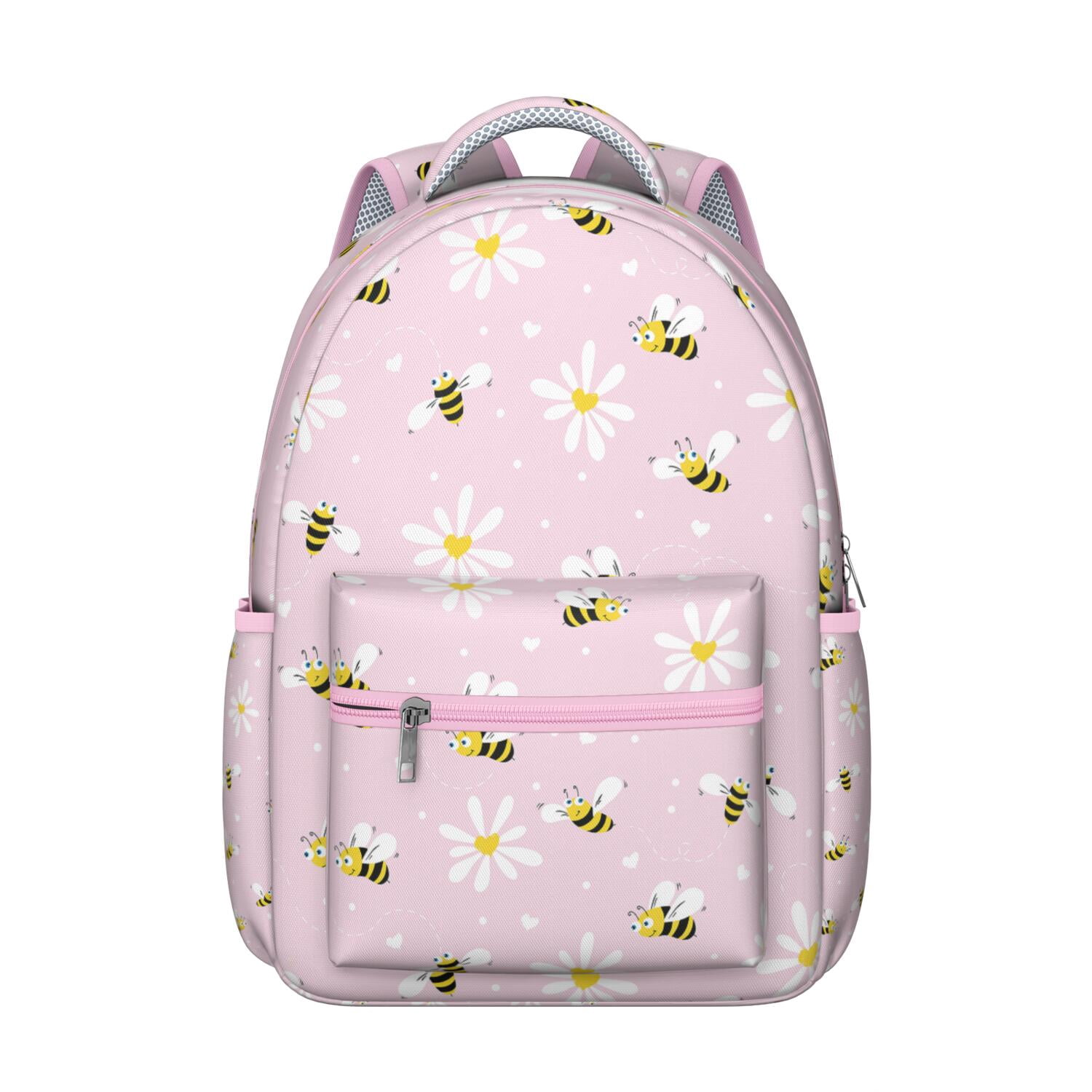 Cute Bee Pattern Student Backpack - Waterproof & Ergonomic Daypack with ...