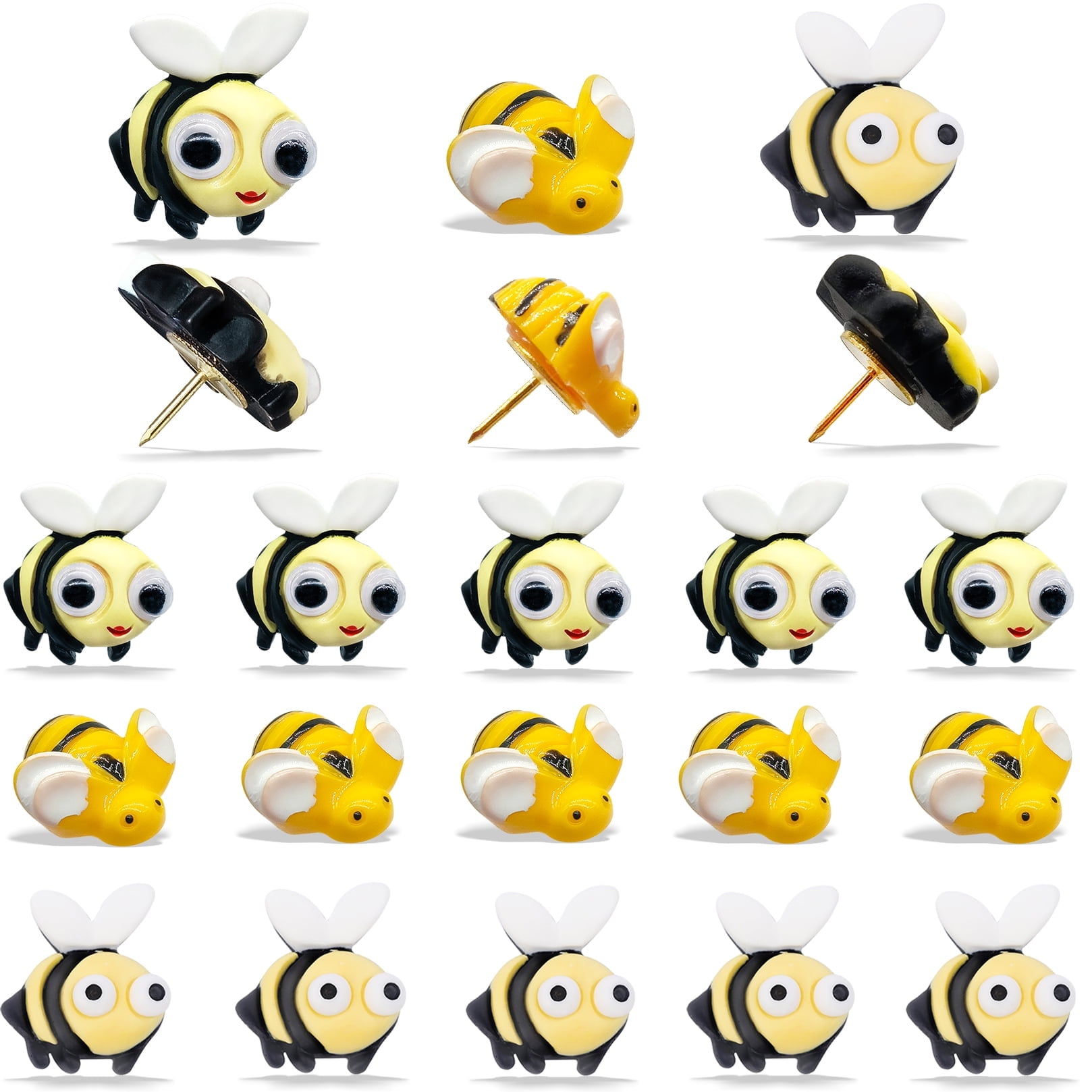 Cute Bee Push Pins for Bulletin Boards, Fun Thumb Tacks for Cork Board ...