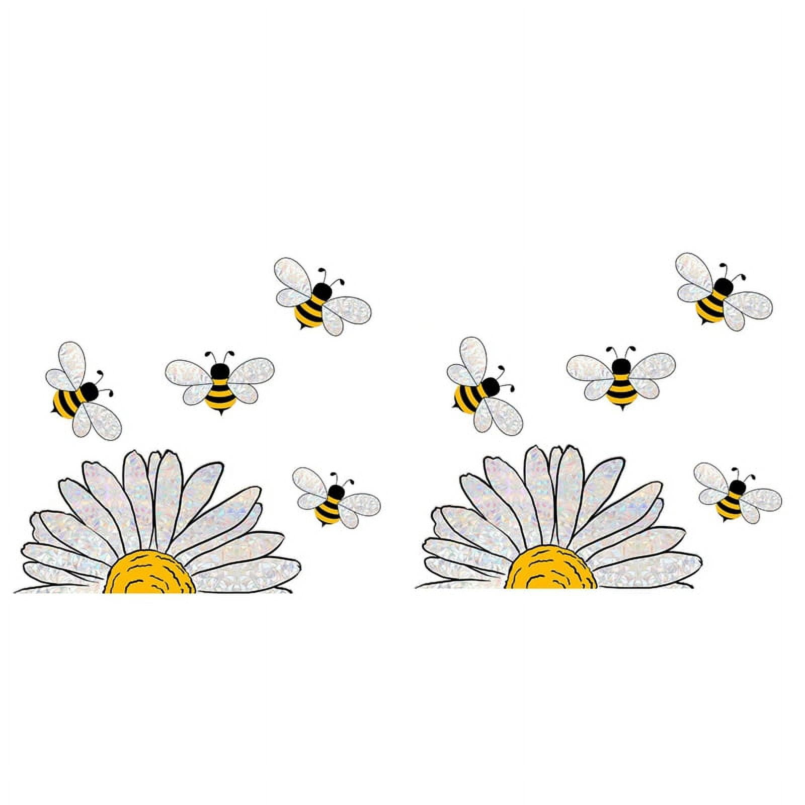Cute Bee Style Glass Sticker, Bee Window Decal - Stained Glass Window ...