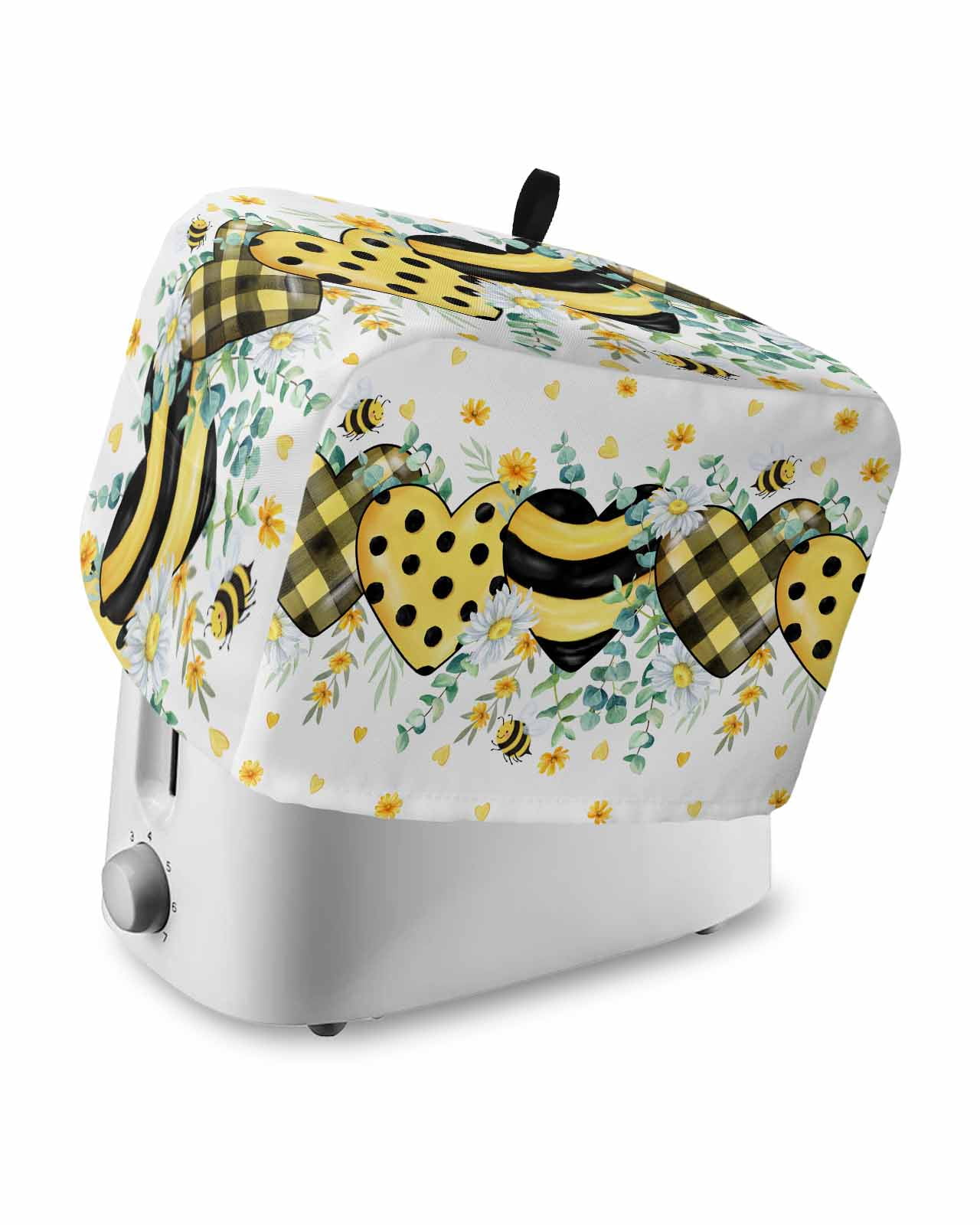 Cute Bee Toaster Cover 4 Slice, Summer Daisy Flower Eucalyptus Leaves ...