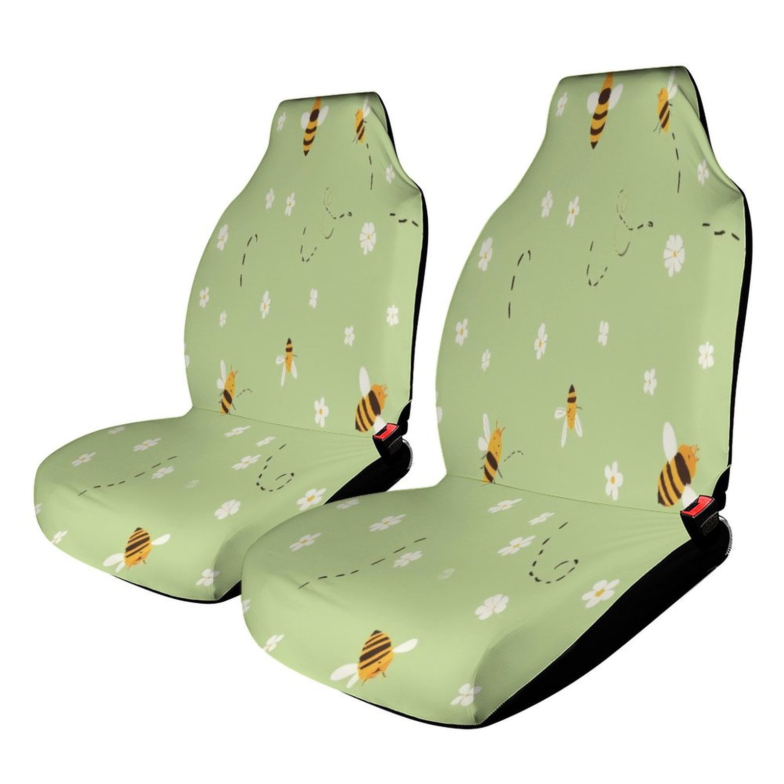 Cute Bees And Daisies Pattern Car Seat Covers,Universal Auto Front ...