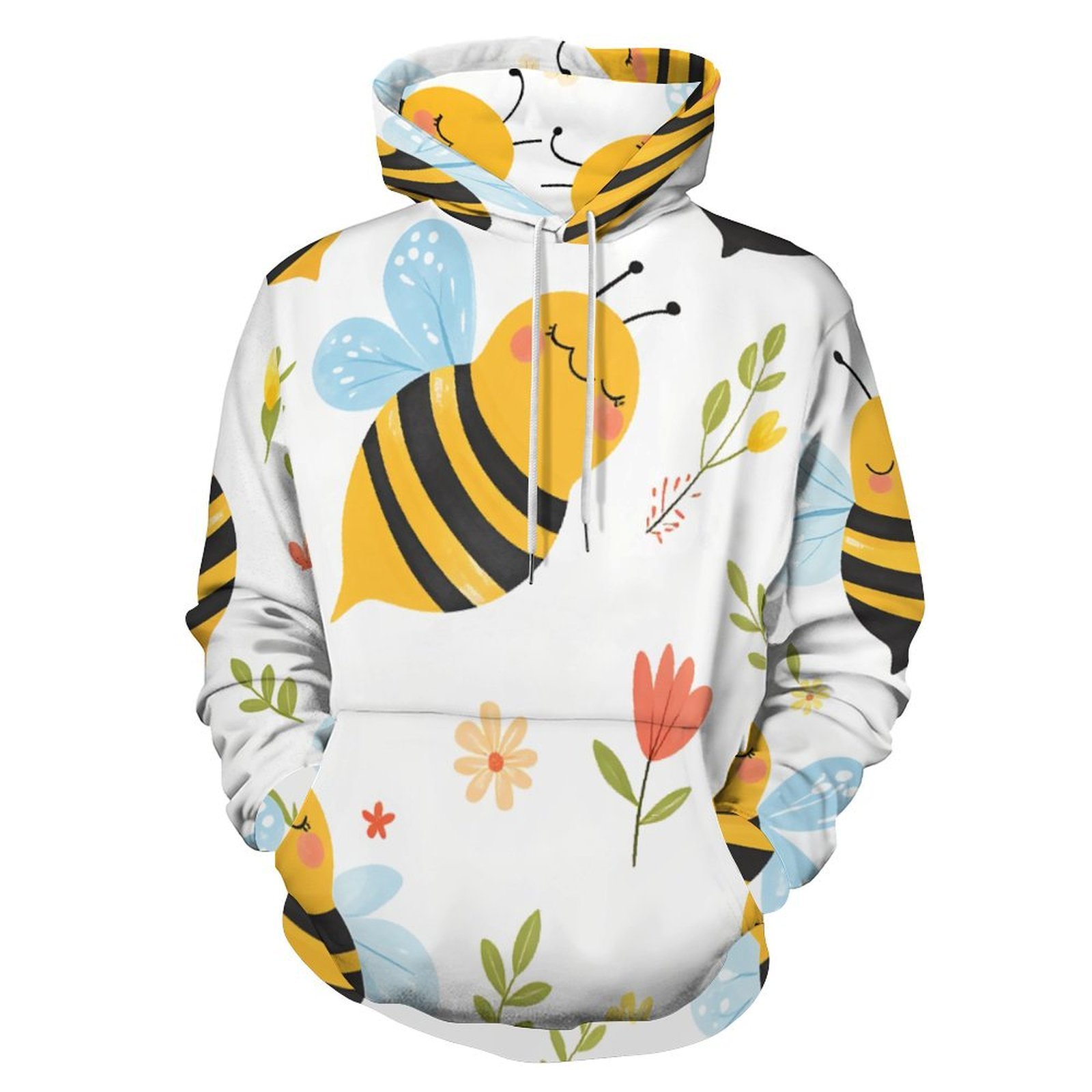 Cute Bees And Flowers Pattern 3D Print Hoodie Men Women Autumn Thin ...