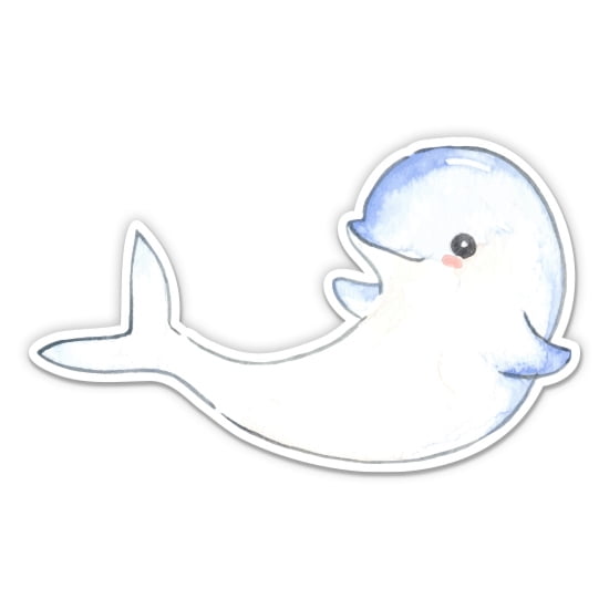 Cute Beluga Whale - 12" Vinyl Sticker Waterproof Decal - Walmart.com